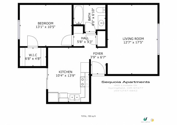 Floor Plans of Sequoia Apartments in Springfield, OR